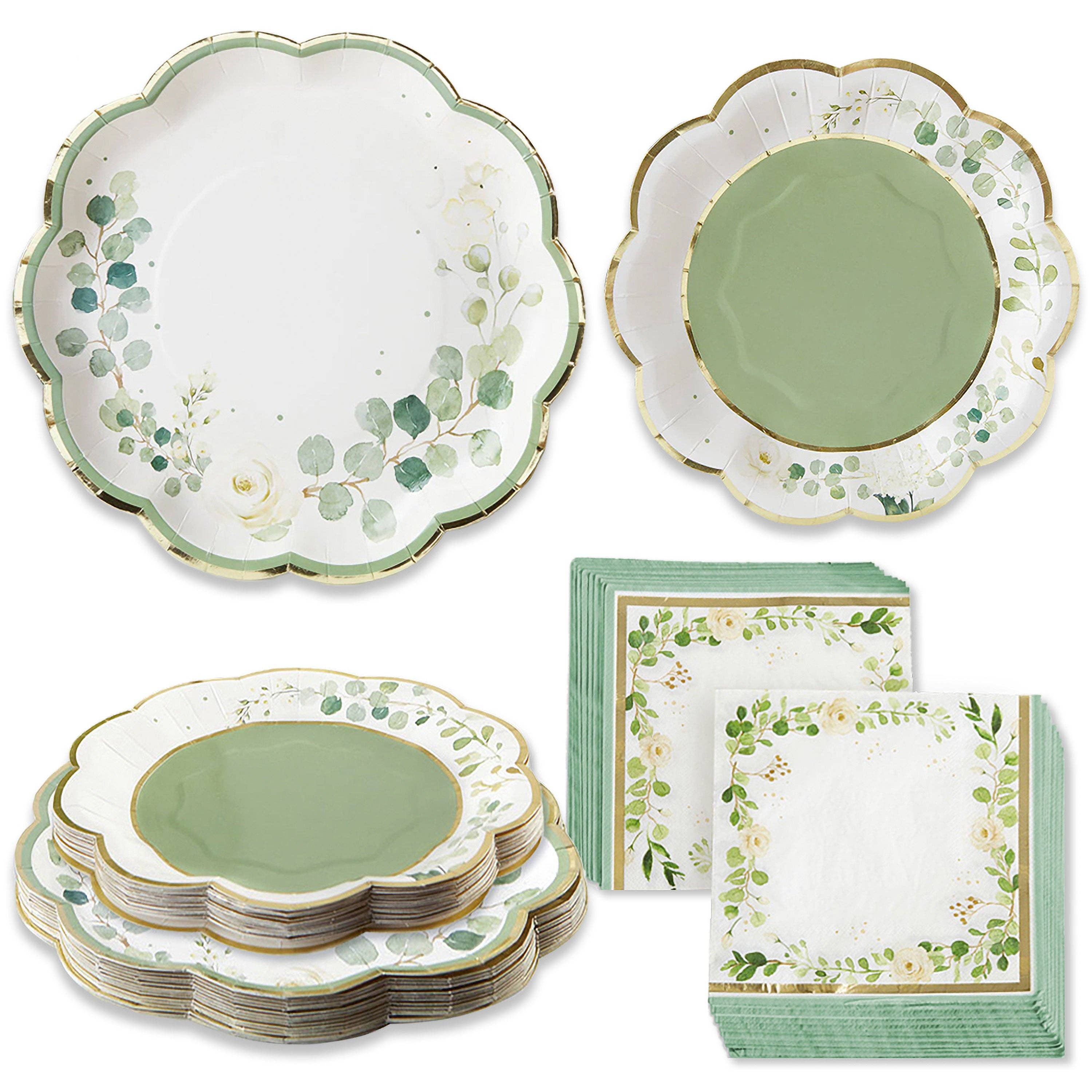 Botanical Garden 62 Piece Party Tableware Set | Oh So Fancy Party