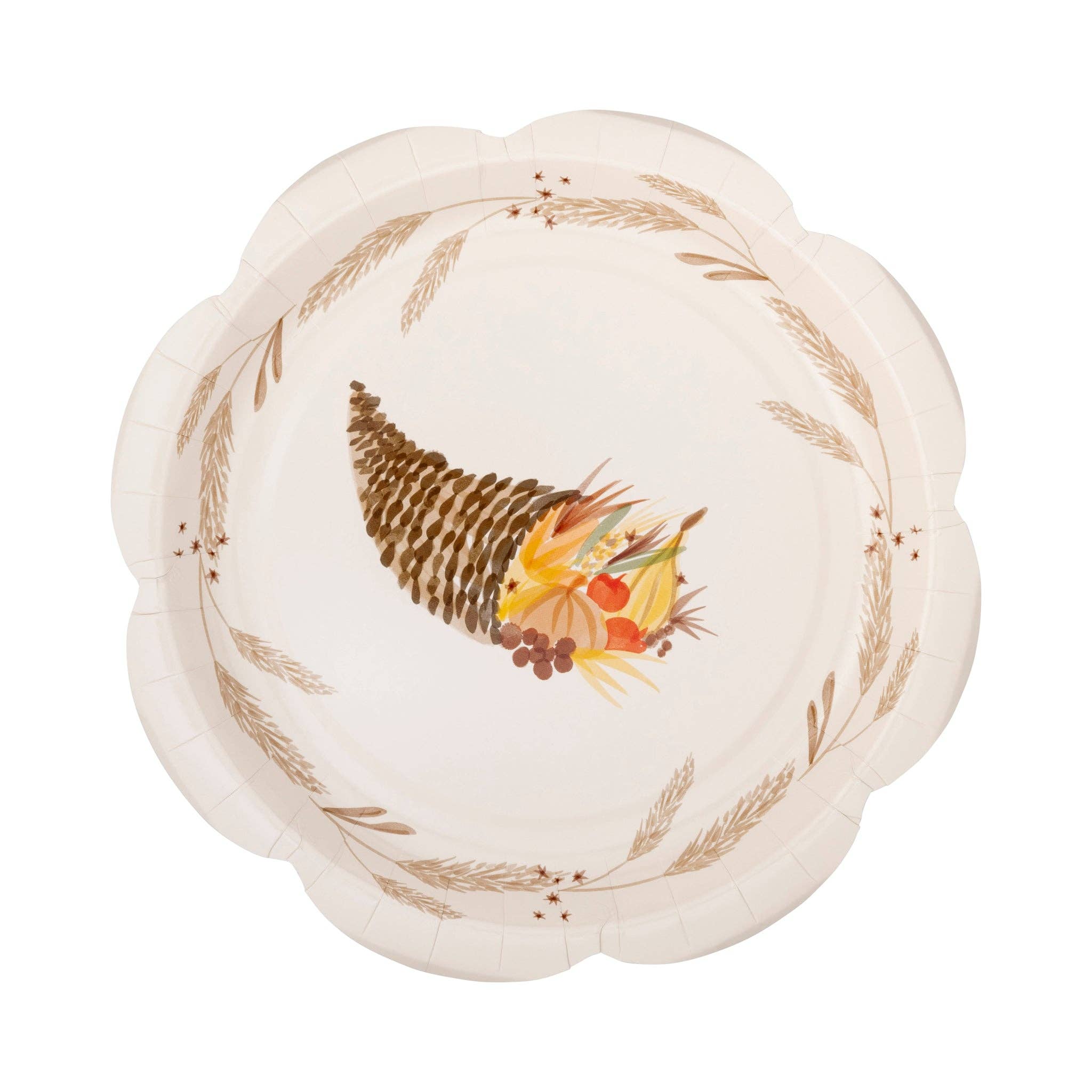 Thanksgiving Cornucopia Paper Plates - Harvest Shaped Party Decor 9 ...
