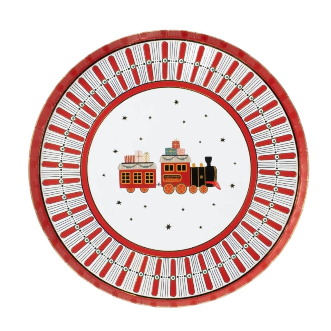 Christmas Train Dessert Plates - North Pole Express Holiday Party ...