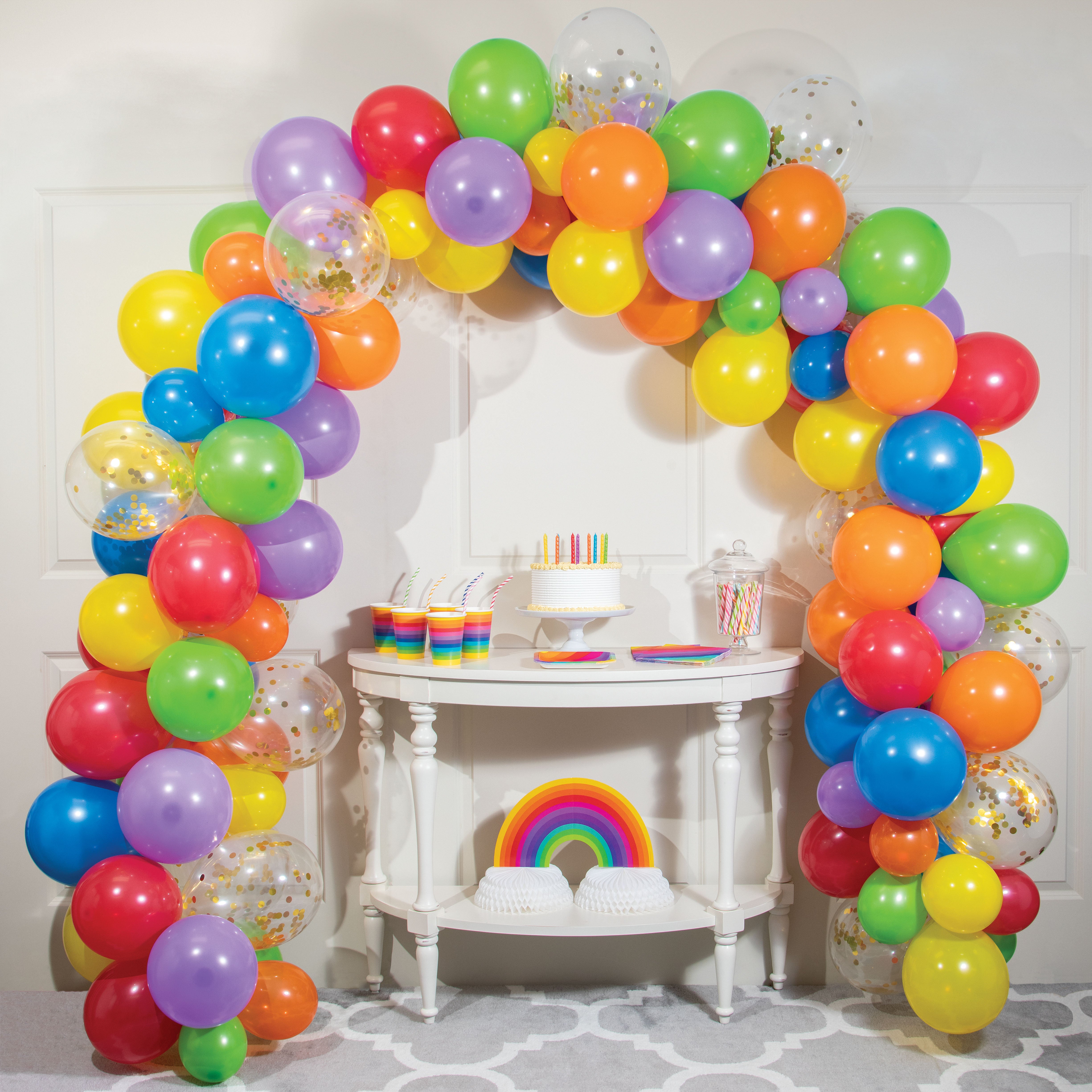 Rainbow Balloon Arch – Colorful Balloon Arch Kit for Parties and Events ...