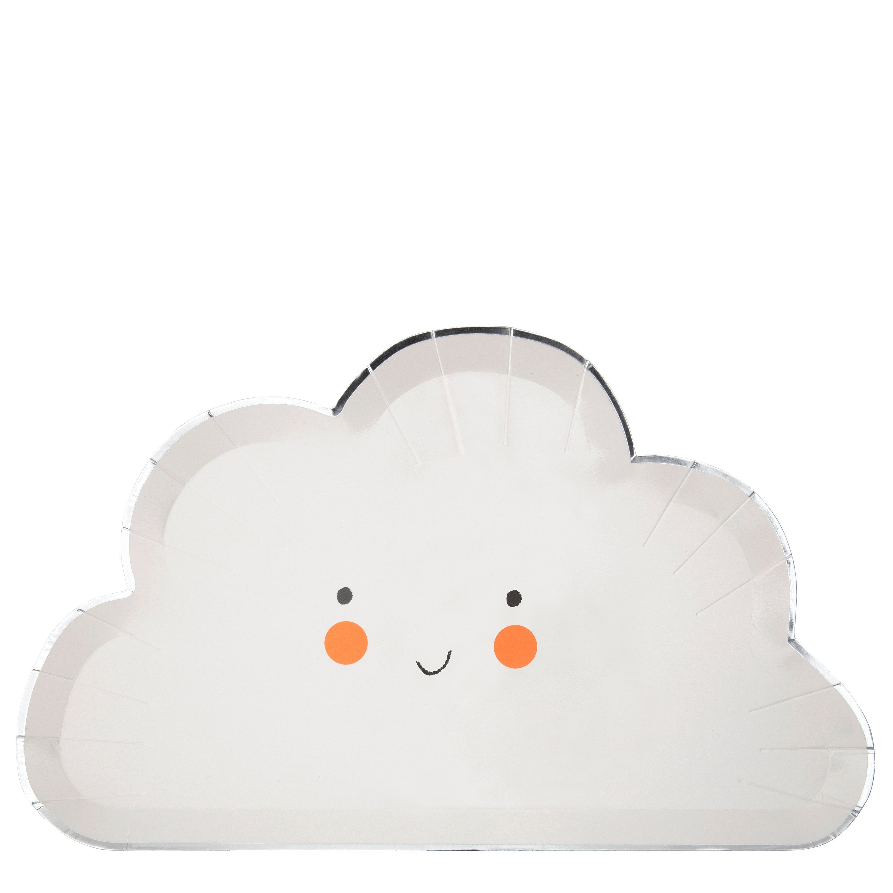Cloud Shaped Plates for Rainbow and Sunshine Theme | Oh So Fancy Party